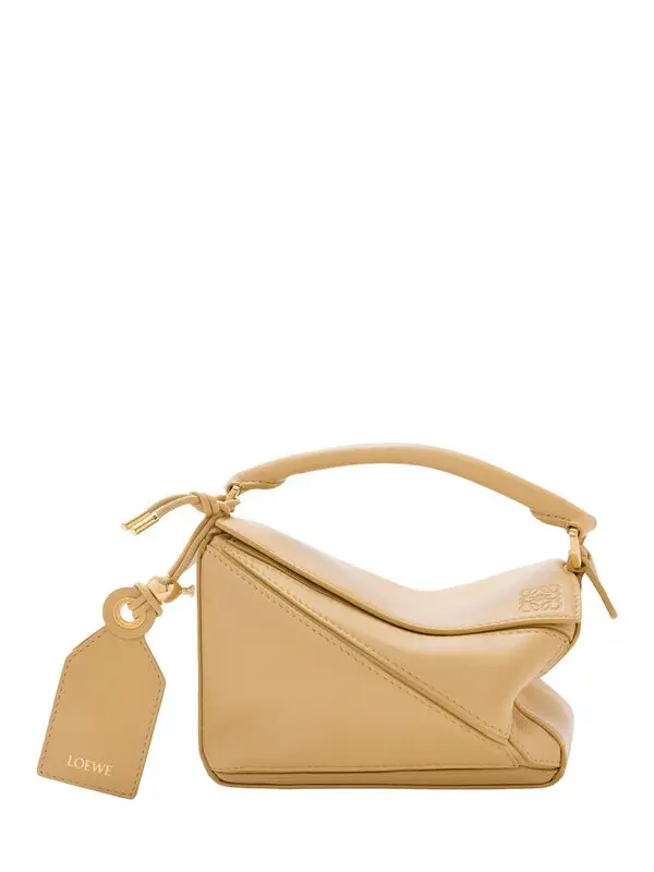 Loewe Mini Leather Puzzle Top Handle Bag - Yellow