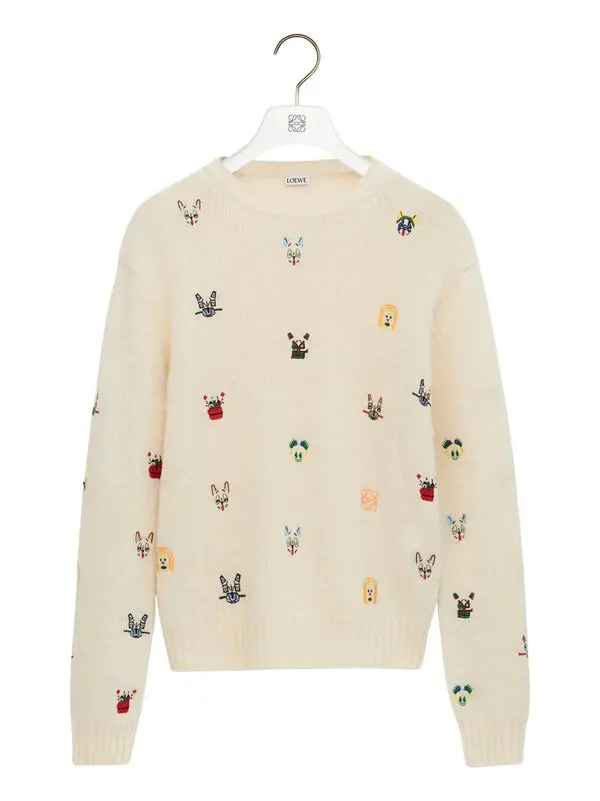 Loewe X Louis Wain Futurism Cat Sweater - White