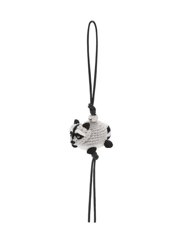 Loewe Wool Racoon Bag Charm - Grey