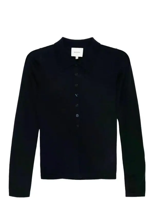 REFORMATION Sav Polo Top - Blue