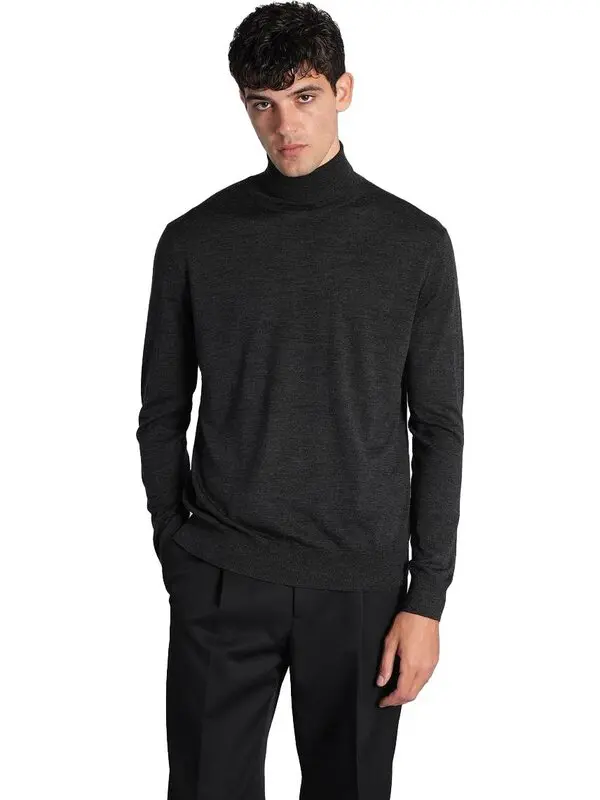 BALLANTYNE High Collar Knitwear - Grey