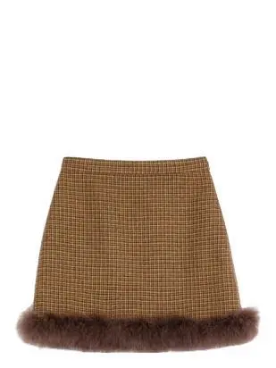 Valentino Garavani Houndstooth Mini Skirt - Brown