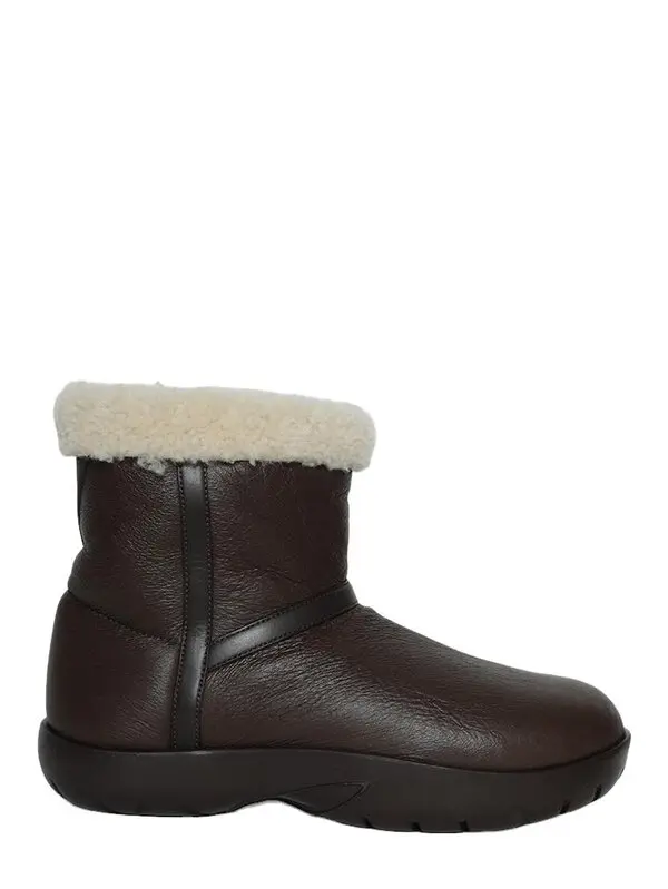 Bottega Veneta Shearling Trim Ankle Boot - Brown