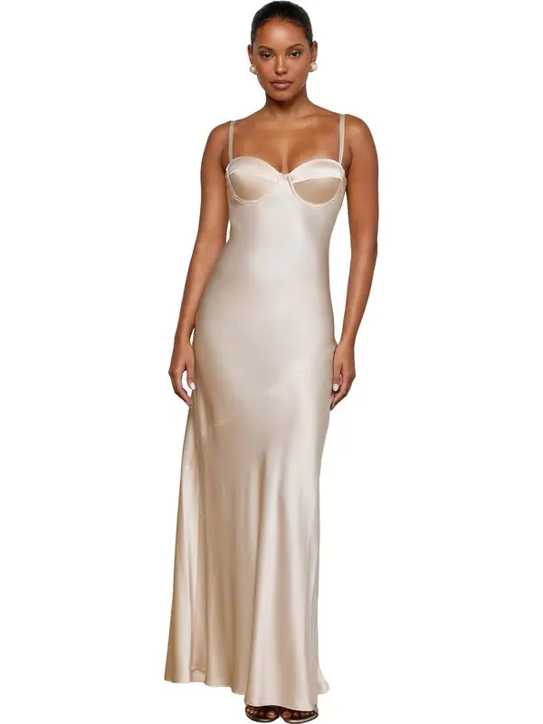 L'Agence Sayla Silk Gown - Champagne