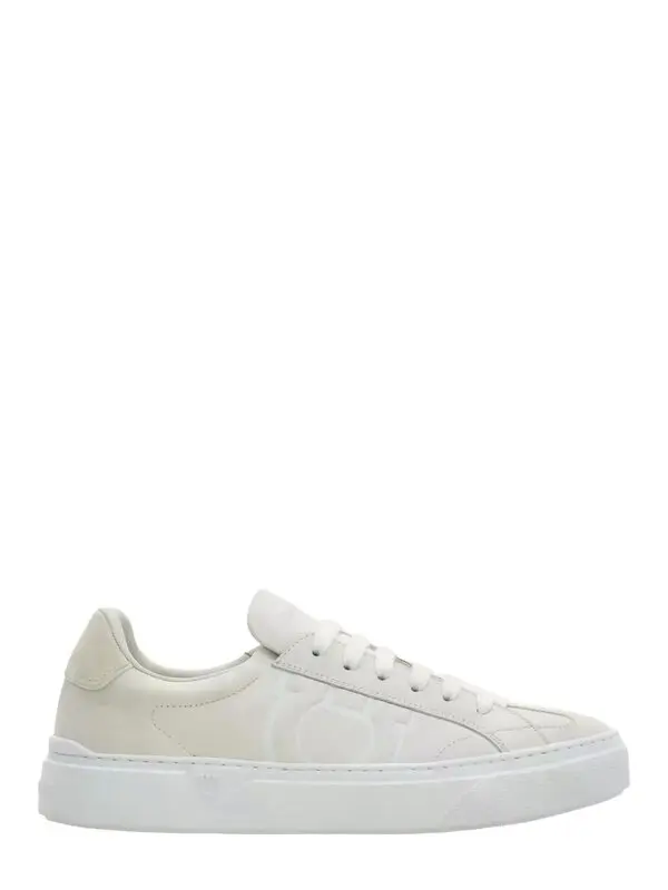 FERRAGAMO Gancini Suede Sneakers - White