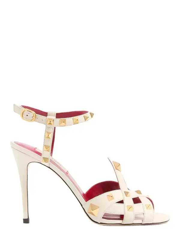 Valentino Garavani 100mm Studded Strappy Sandals - Neutrals