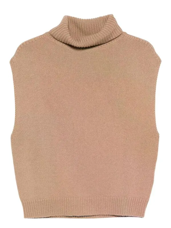 ALLUDE Roll-neck Vest - Neutrals