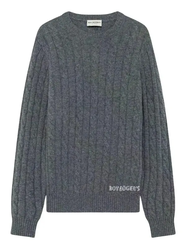 ROY ROGER'S Cable Knit Sweater - Grey
