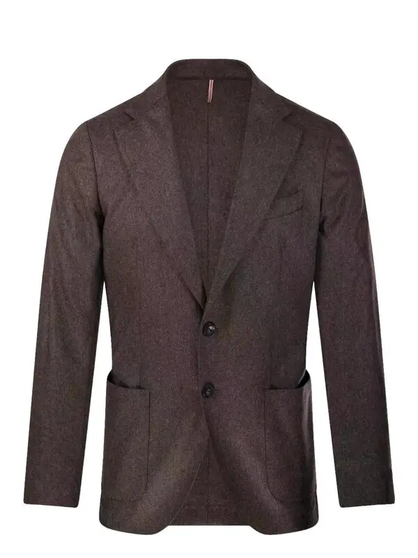 SANTANIELLO Two-button Wool Jacket - Brown