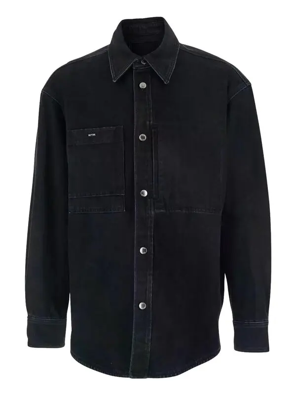 WOOYOUNGMI City-print Denim Shirt - Black