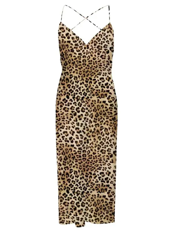 MC2 SAINT BARTH Eydis Leopard-print Maxi Dress - Brown