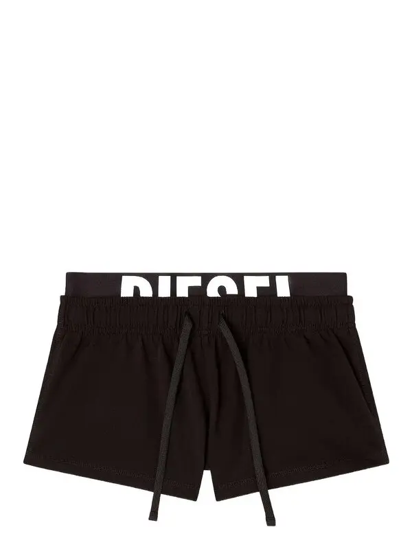 DIESEL® Logo Waistband Shorts - Black