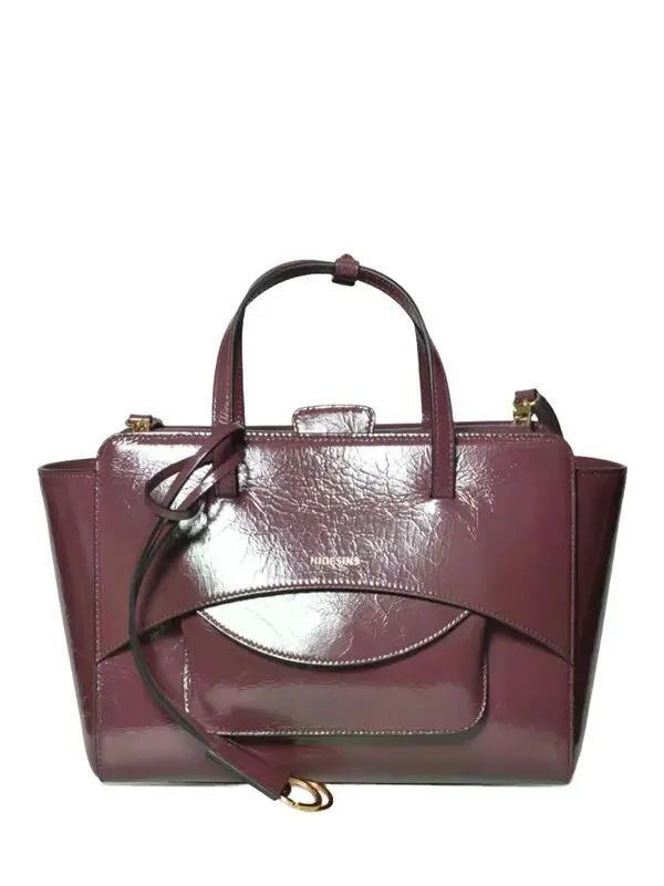 HIDESINS Leather Top Handle Tote - Red