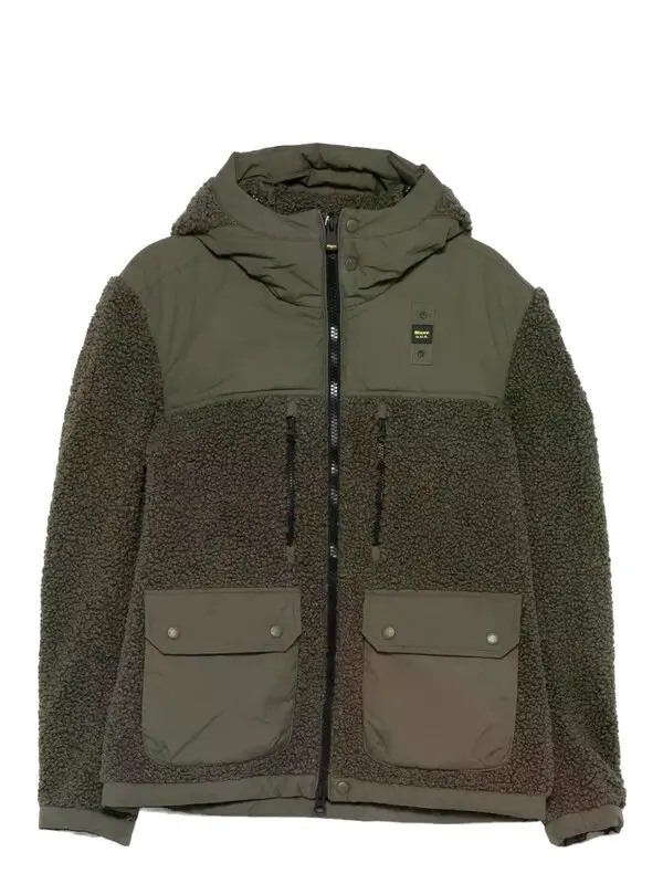 BLAUER. Hooded Fleece Jacket - Green