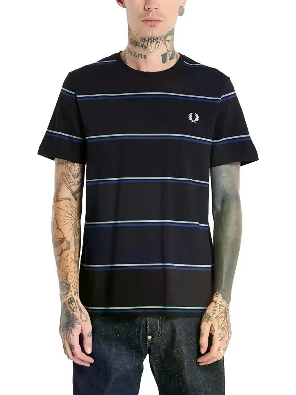 Fred Perry Fine Stripe T-shirt - Black