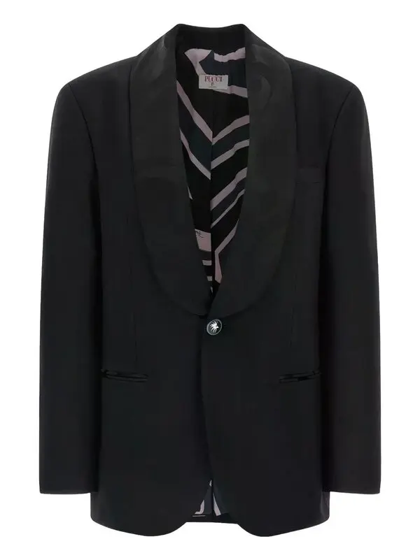 Emilio Pucci Single-breasted Buttoned Blazer - Black