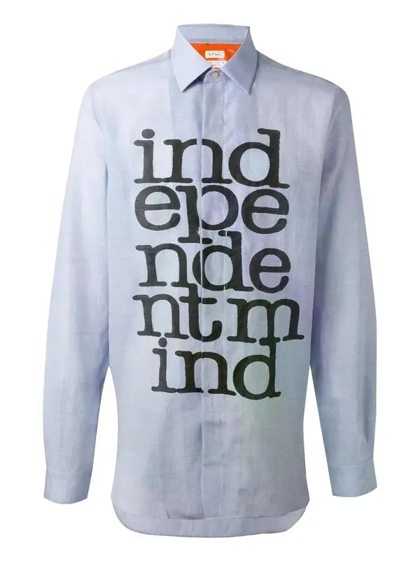 Paul Smith Independent Mind' Print Shirt - Blue