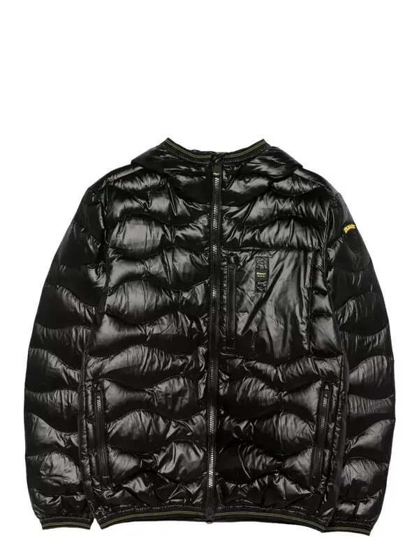 BLAUER. Hooded Quilted Jacket - Black