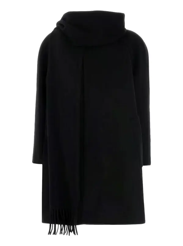 Balenciaga Fringe-detail Coat - Black
