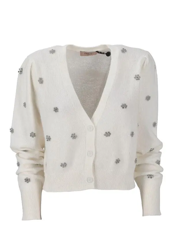TWINSET Embellished Cardigan - White