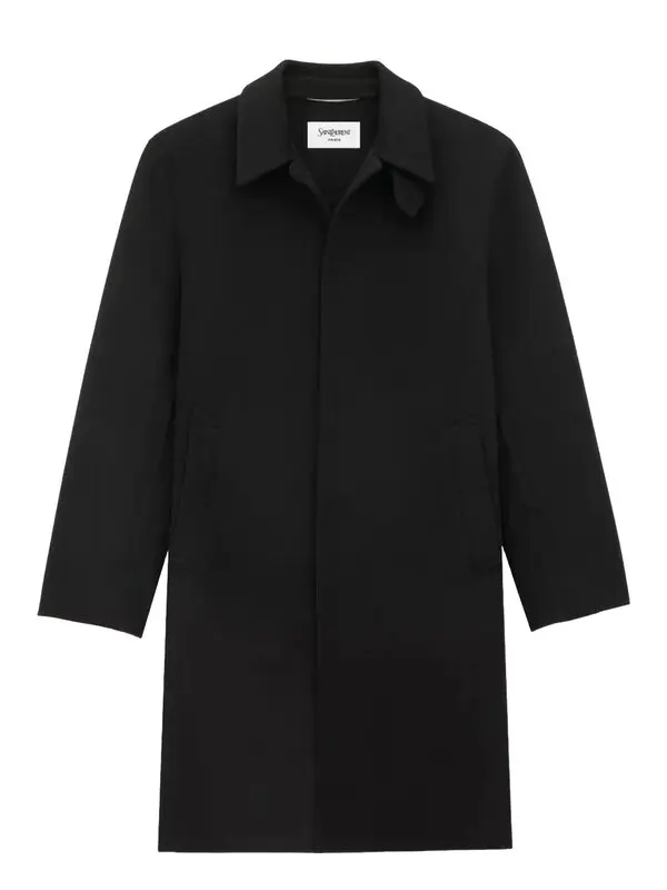 Saint Laurent Double-face Wool Coat - Black
