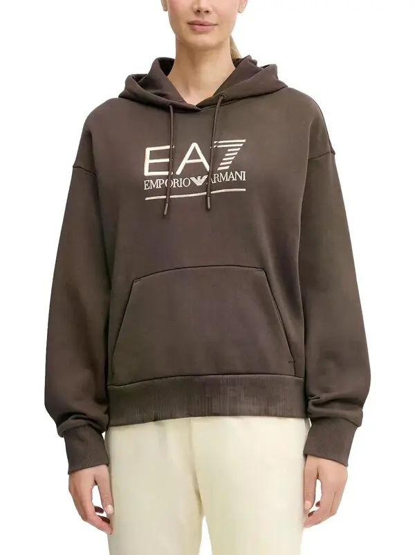 Emporio Armani Logo-detail Hoodie - Brown