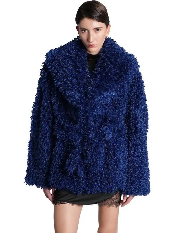 Remain Birger Christensen Fur & Shearling Jacket - Blue