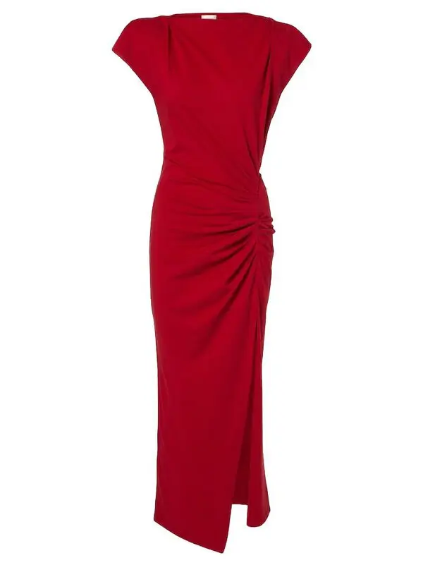 Isabel Marant Étoile Nadela Gathered Cotton Maxi Dress - Red