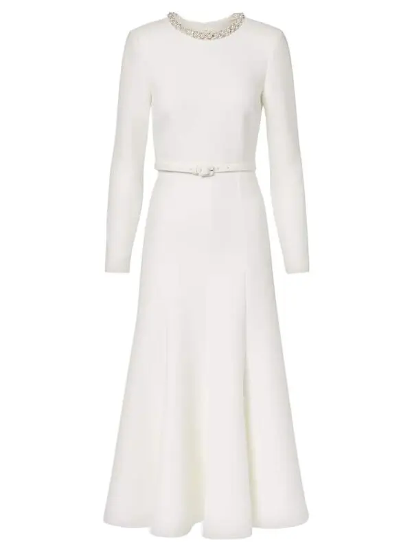 Roland Mouret Crêpe Cocktail Dress With Crystal Embellishments - White