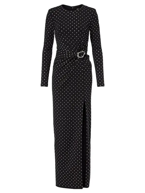 Roland Mouret Embellished Gathered Jersey Gown - Black