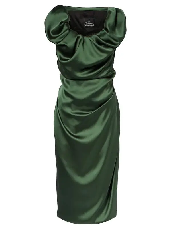 VIVIENNE WESTWOOD Ginnie Amber Ruched Midi Dress - Green