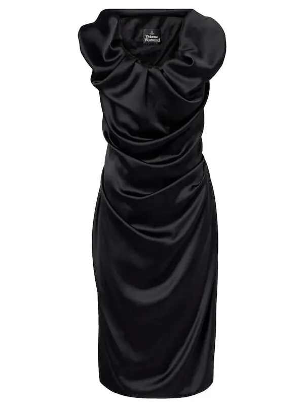 VIVIENNE WESTWOOD Rill Draped Midi Dress - Black