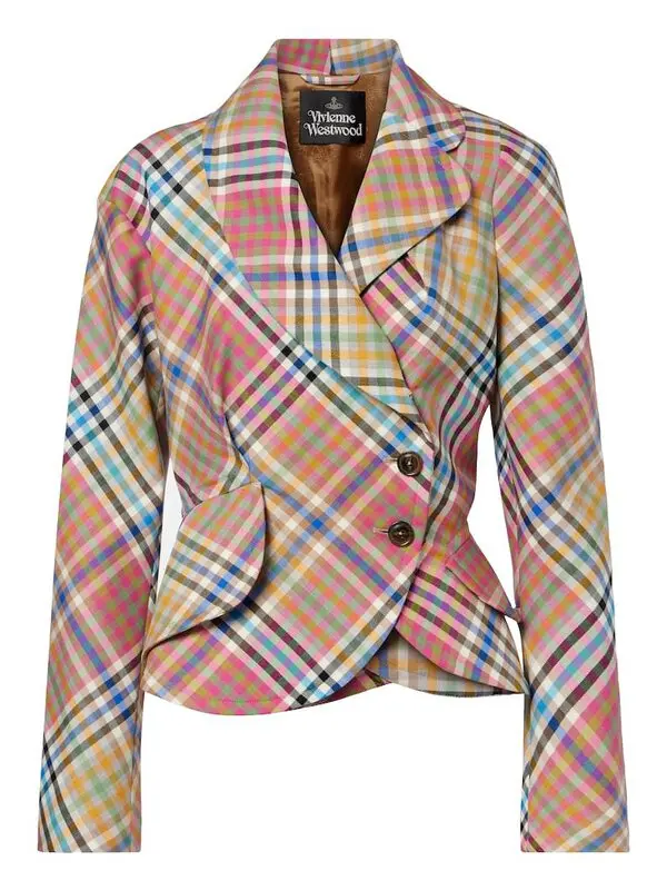 VIVIENNE WESTWOOD Stormy Asymmetric Wool Blazer - Multicoloured