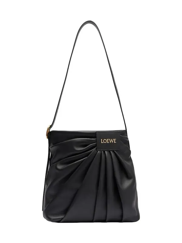Loewe Draped Leather Tote - Black