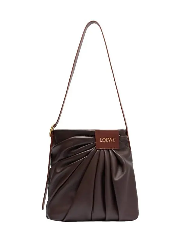 Loewe Draped Leather Tote Bag - Brown