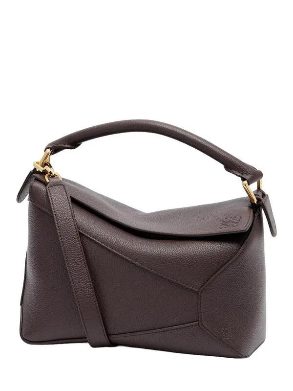 Loewe Puzzle Edge Small Leather Shoulder Bag - Brown