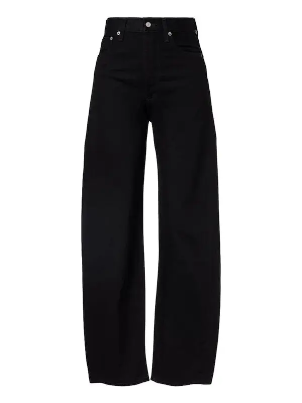 AGOLDE Luna Pieced Mid-rise Barrel-leg Jeans - Black