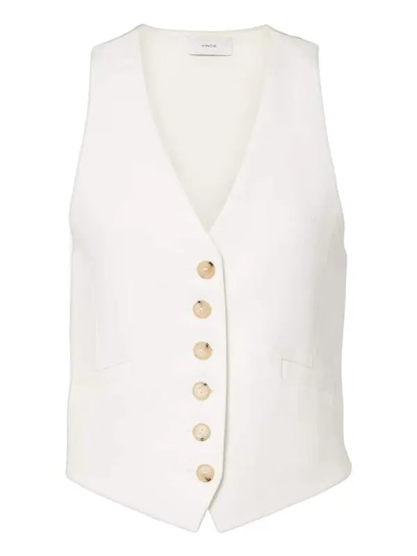 Vince Single-breasted Vest - White
