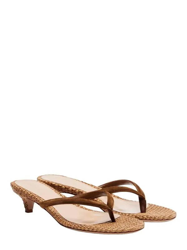 GIANVITO ROSSI Calypso 35 Leather Thong Sandals - Brown