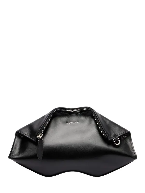 Alexander McQueen Manta Small Leather Clutch - Black