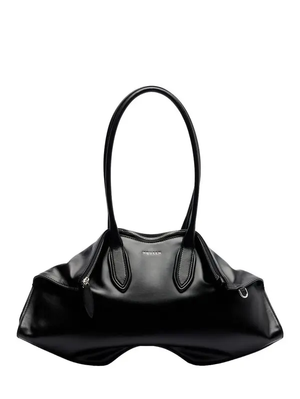 Alexander McQueen Manta Medium Leather Tote Bag - Black