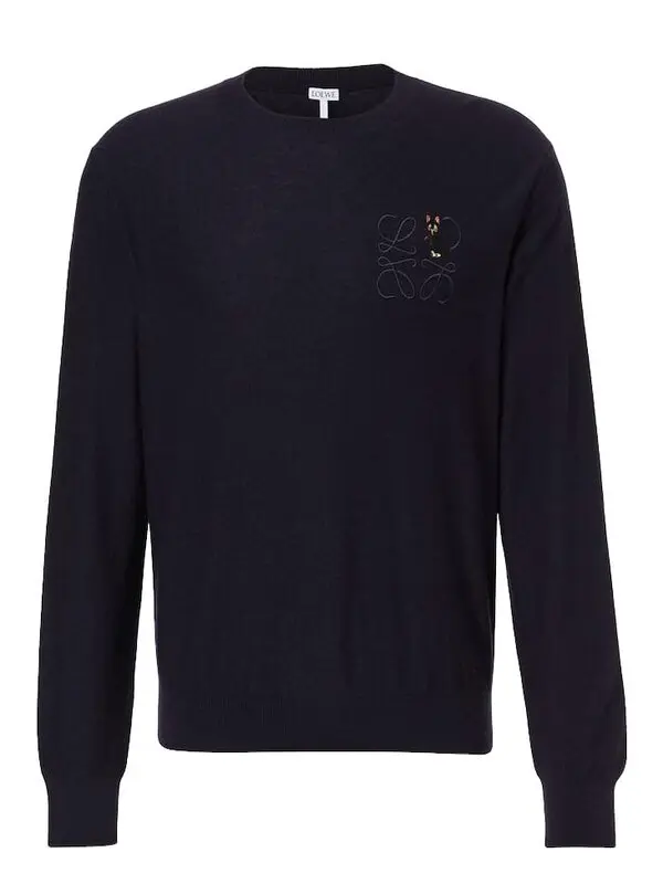 Loewe X Louis Wain Anagram Wool-blend Sweater - Blue
