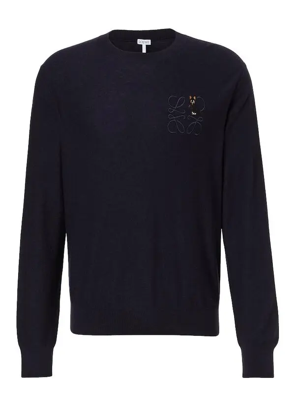 Loewe X Louis Wain Anagram Wool-blend Sweater - Blue