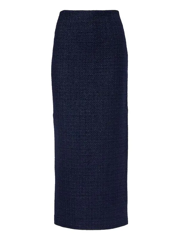 Roland Mouret Bouclé Midi Skirt - Blue