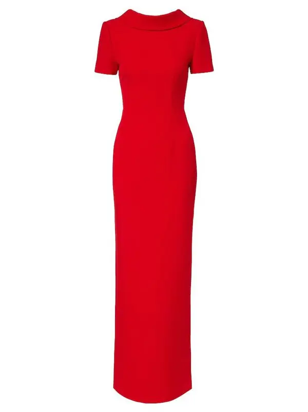 Roland Mouret Crêpe Gown With Concealed Back Zip And Vent - Red