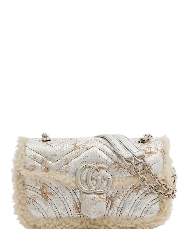Gucci Gg Marmont Medium Shoulder Bag - Silver