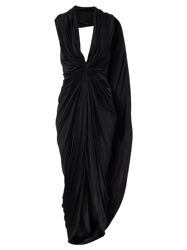 Loewe Draped Midi Dress - Black