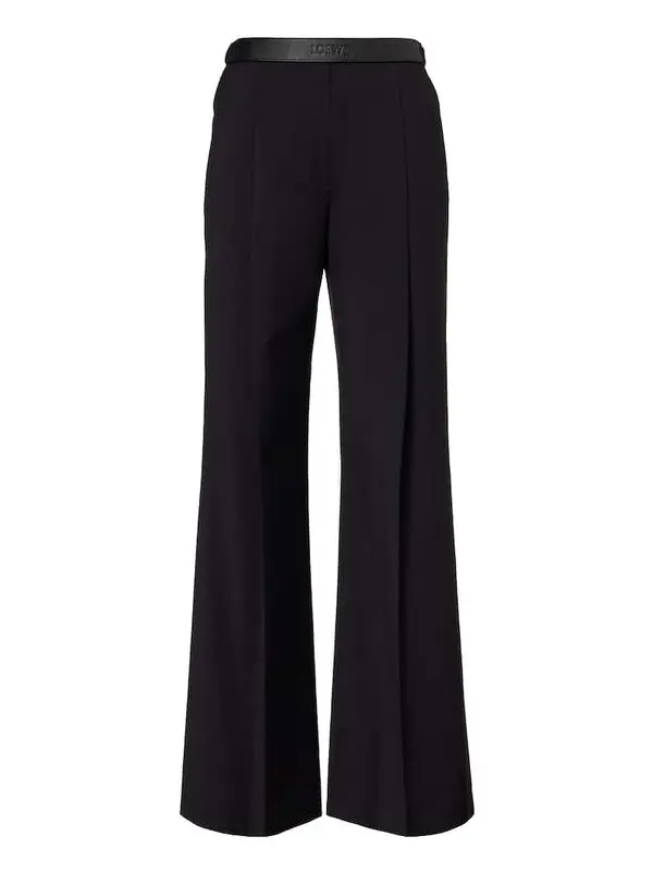 Loewe Wool Wide-leg Trousers - Black