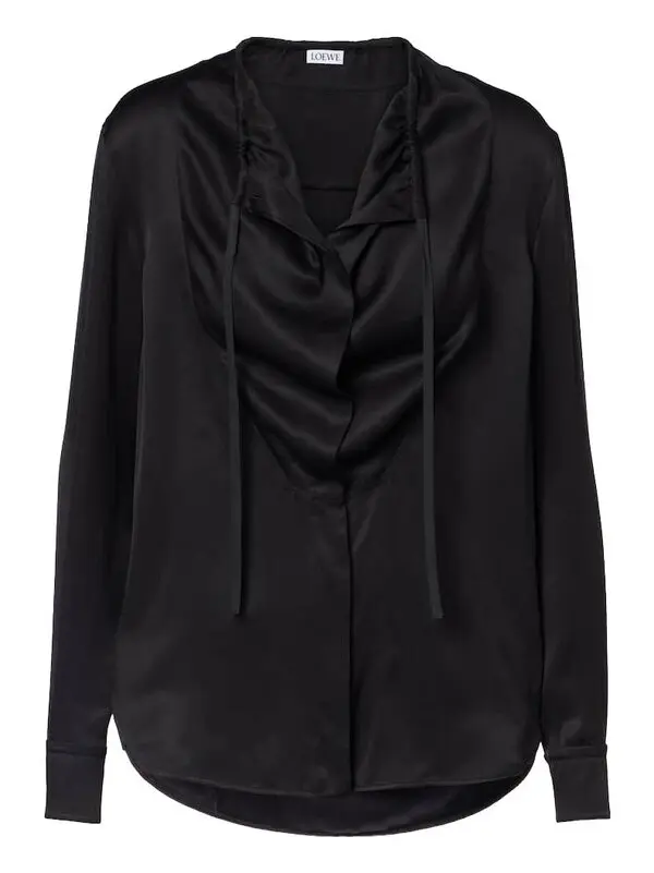 Loewe Silk Satin Blouse - Black