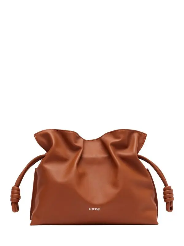 Loewe Flamenco Medium Leather Clutch - Brown